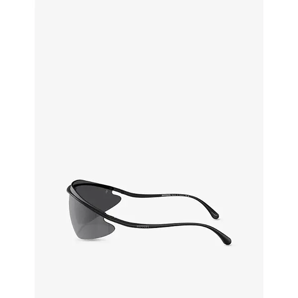FERRARI Fh1015 Irregular-frame Metal Sunglasses - Black