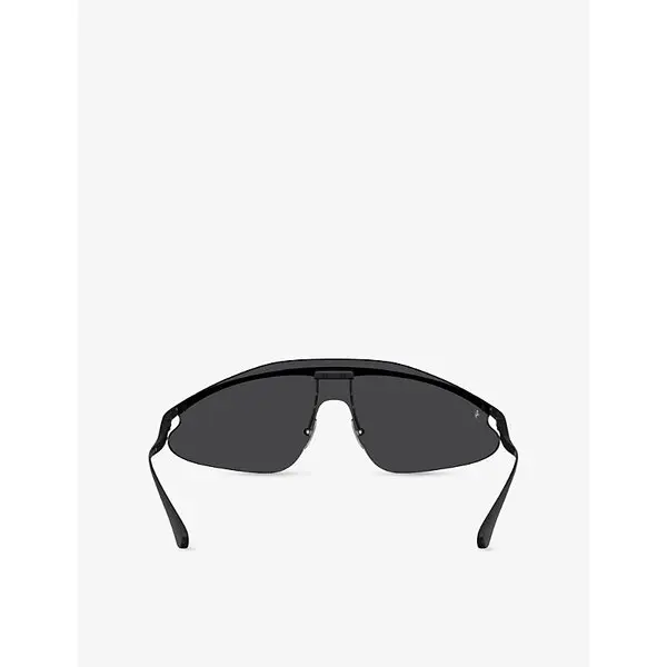 FERRARI Fh1015 Irregular-frame Metal Sunglasses - Black