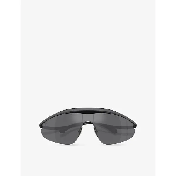 FERRARI Fh1015 Irregular-frame Metal Sunglasses - Black