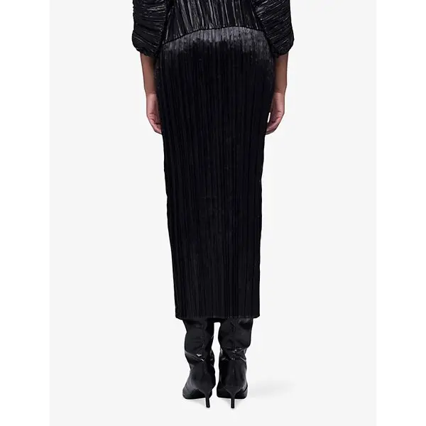 LEEM Fitted Plisse Maxi Skirt