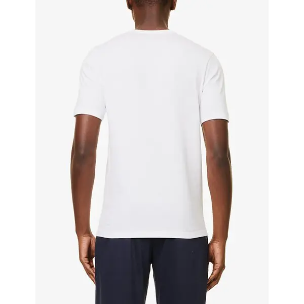 BOSS Crewneck Brand-embroidered Pack Of Three Cotton-jersey T-shirts - White