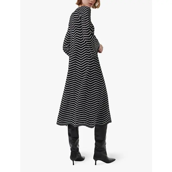 LEEM Jacquard Knitted Midi Dress