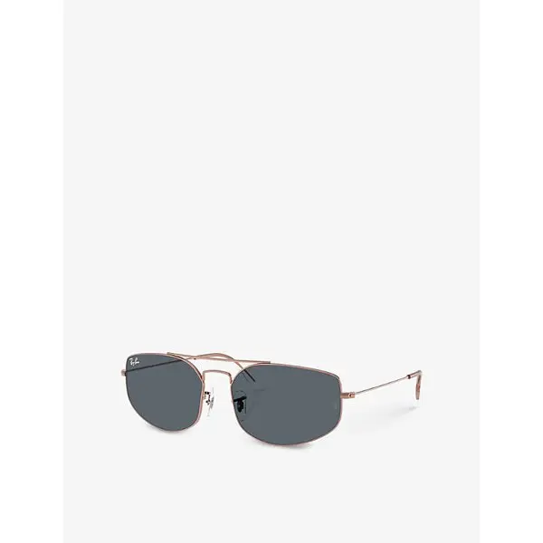 Ray-ban Rb3845 Explorer V Irregular-frame Metal Sunglasses - Brown