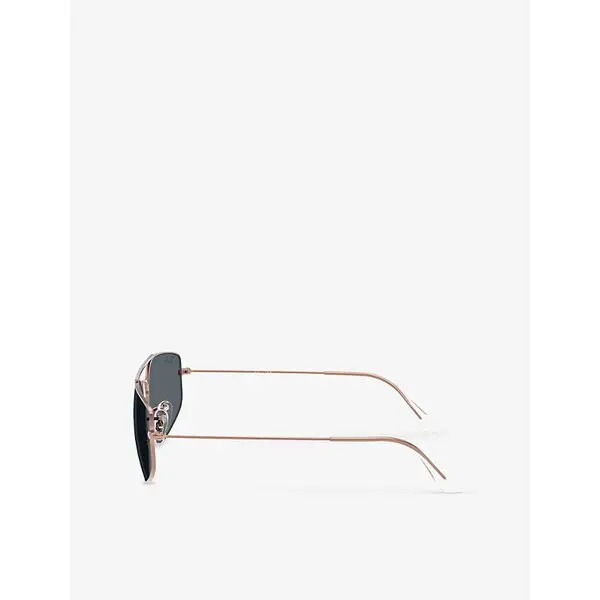Ray-ban Rb3845 Explorer V Irregular-frame Metal Sunglasses - Brown