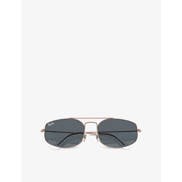 Ray-ban Rb3845 Explorer V Irregular-frame Metal Sunglasses - Brown