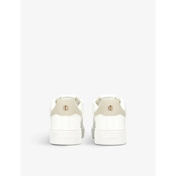 Carvela Daze Low-top Faux-leather Trainers With Gold-tone Hardware