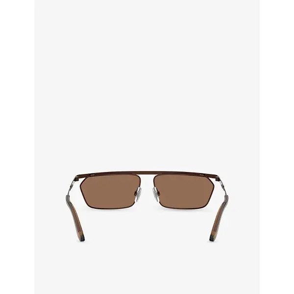 Dolce & Gabbana Rectangle Metal Sunglasses - Brown