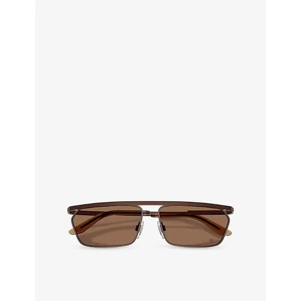 Dolce & Gabbana Rectangle Metal Sunglasses - Brown