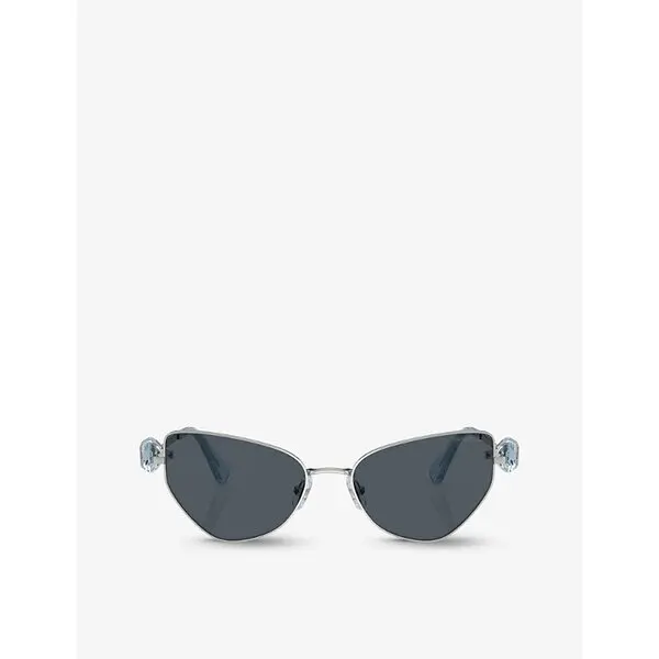 SWAROVSKI Sk7003 Irregular Frame Sunglasses - Silver