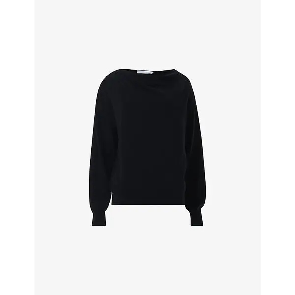 LEEM Cowl Neck Knitted Wool-blend Jumper - Black