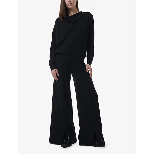LEEM Cowl Neck Knitted Wool-blend Jumper