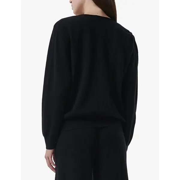 LEEM Cowl Neck Knitted Wool-blend Jumper