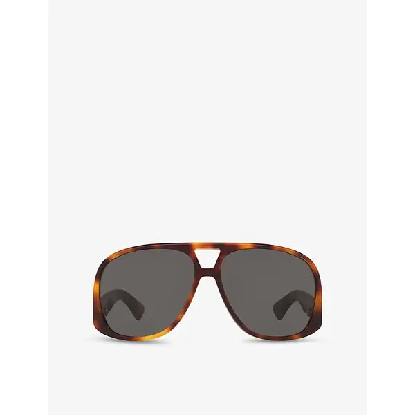 Saint Laurent Sl 652 Pilot-frame Acetate Sunglasses - Brown