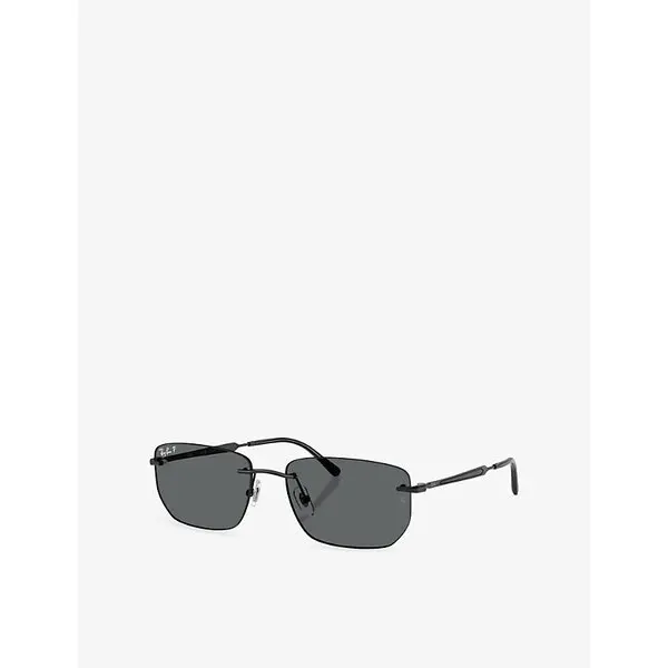 Ray-ban Irregular Metal Sunglasses - Black