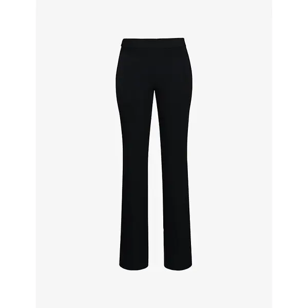 House Of Cb Chiara Straight-leg Stretch-crepe Trousers - Black