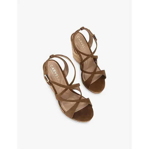 Carvela Pavia Faux-suede Wedge Sandals - Brown