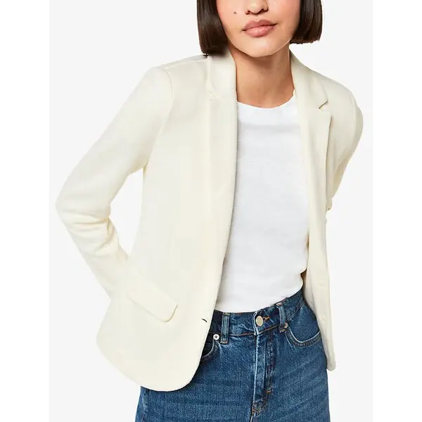 Whistles Single-breasted Cotton-jersey Jacket