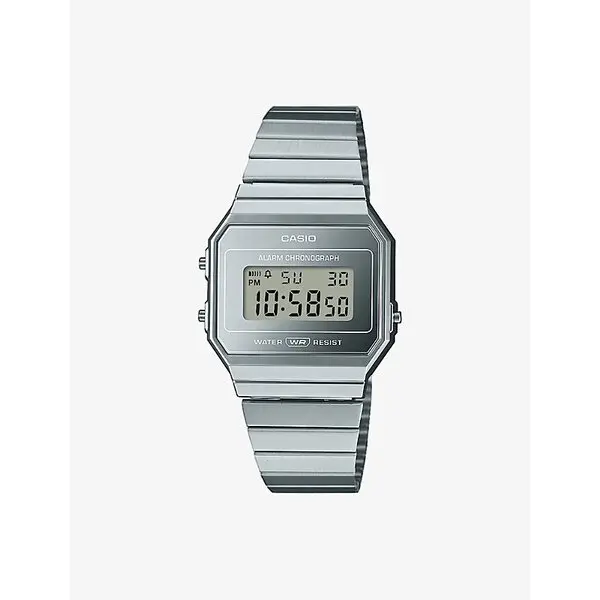 Casio Digital Stainless Steel Strap Watch - Silver