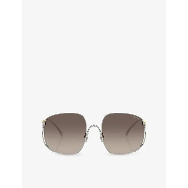 Miu Miu Mu A57s Square-frame Metal Sunglasses - Silver