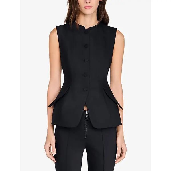 Sandro Peplum-hem Slim-fit Waistcoat