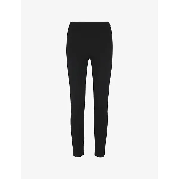 Whistles Skinny-leg High-rise Stretch-cotton Trousers - Black