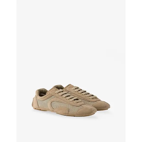 Prada Montecarlo Re-edition 2005 Suede And Mesh Trainers - Neutral