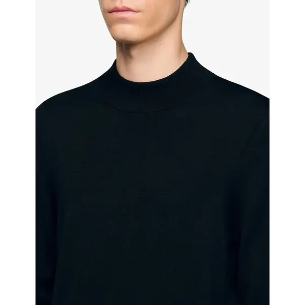 Sandro Turtleneck Wool Jumper - Black