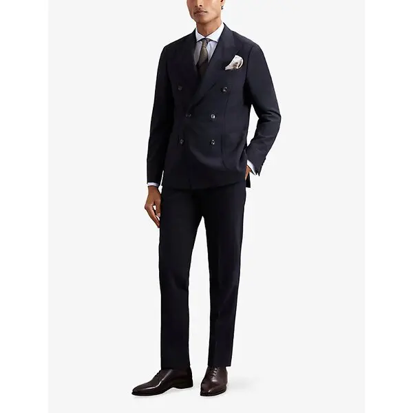 REISS Belmont Slim-fit Stretch Wool-blend Trousers
