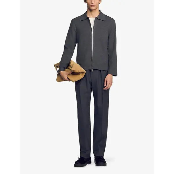 Sandro Zip-up Regular-fit Cardigan - Grey