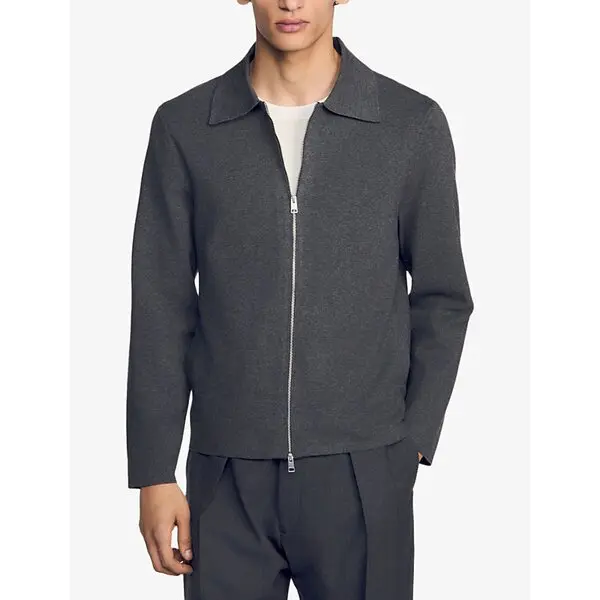 Sandro Zip-up Regular-fit Cardigan - Grey