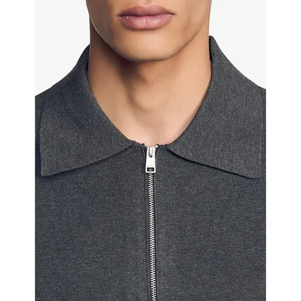 Sandro Zip-up Regular-fit Cardigan - Grey