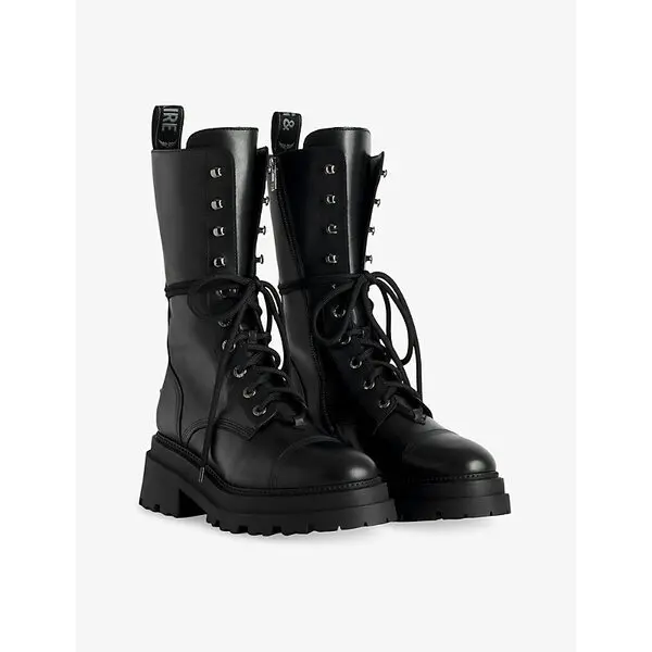 Zadig&Voltaire Tyler Python-effect Leather Heeled Ankle Boots