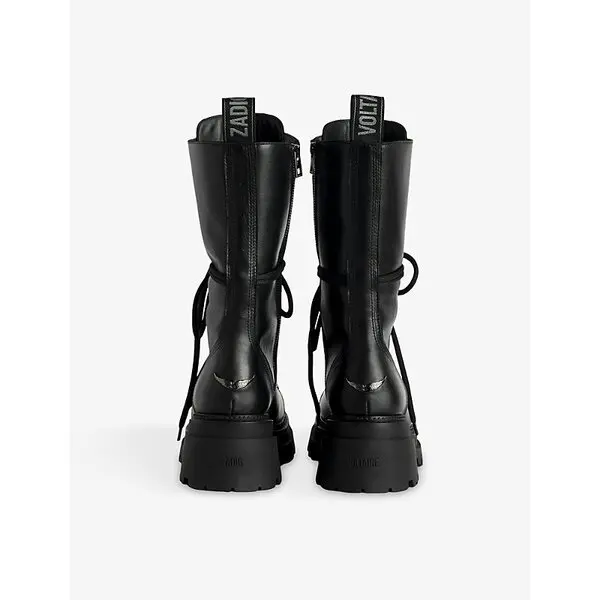 Zadig&Voltaire Tyler Python-effect Leather Heeled Ankle Boots