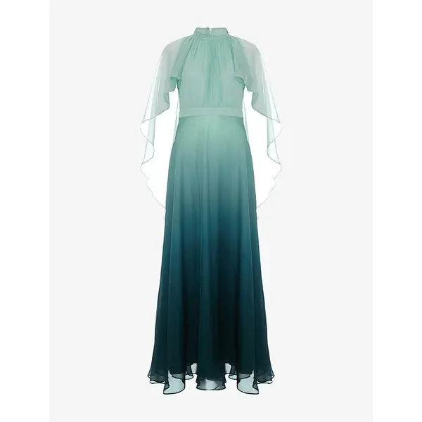 PHASE EIGHT Aspen Flower-appliqué Woven Maxi Cape Dress