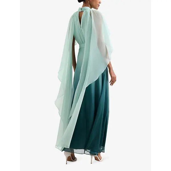 PHASE EIGHT Aspen Flower-appliqué Woven Maxi Cape Dress