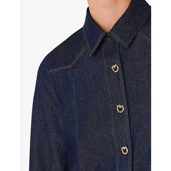 Whistles Long-sleeved Contrast-stitched Denim Shirt