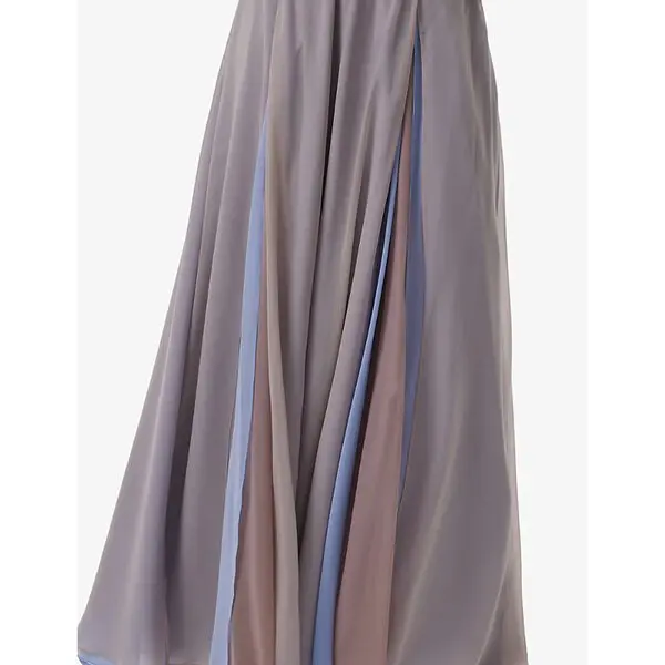 LEEM Multi-layered Flared Maxi Skirt - Red