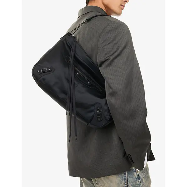 Balenciaga Le City Moto Medium Shell-woven Bag