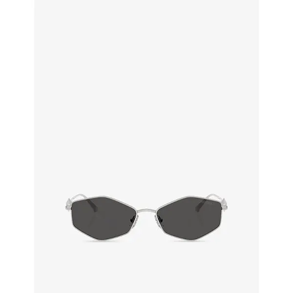 JIMMY CHOO Oval Frame Metal Sunglasses - Silver