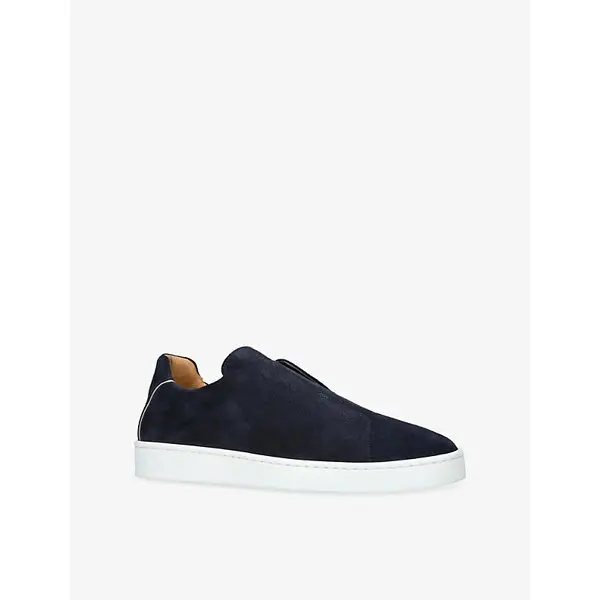 AURELIEN Suede Slip-on Trainers - Navy
