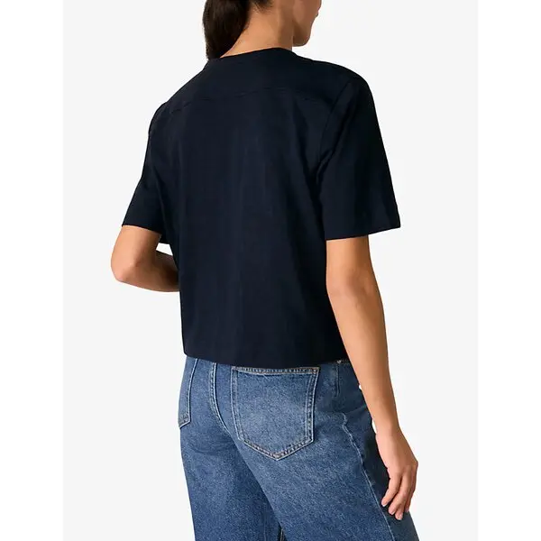Whistles Ella Cotton-jersey T-shirt - Navy