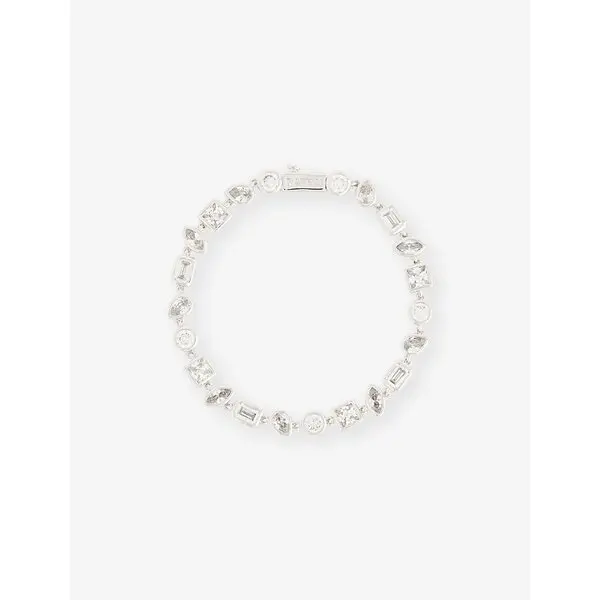 DARKAI Mixed Bezel 18ct Gold-plated Stainless Steel, Brass And Pavé-stone Bracelet - White