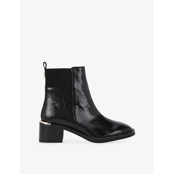 Carvela Liberty Patent-leather Heeled Ankle Boots - Black/comb