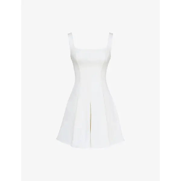 House Of Cb Amelie Square-neck Stretch-crepe Mini Dress - Vintage Ivory