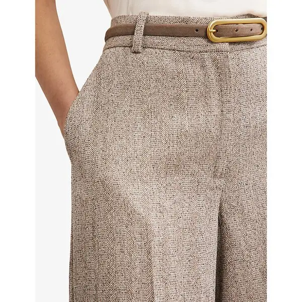 REISS Isla Wide-leg Stretch-woven Trousers