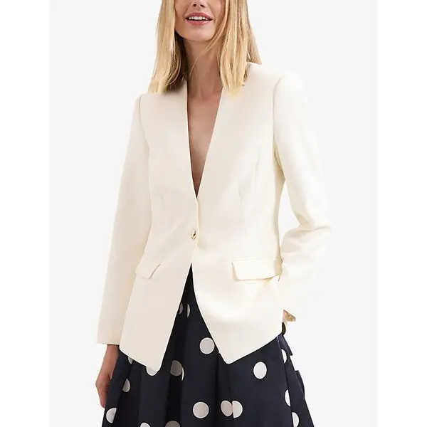 PHASE EIGHT Single-breasted Stretch-twill Blazer