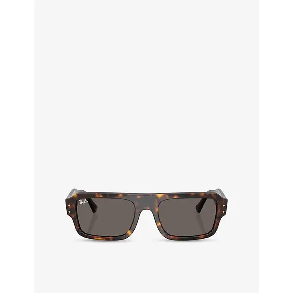 Ray-ban Rectangular Frame Tortoiseshell Acetate Sunglasses - Brown