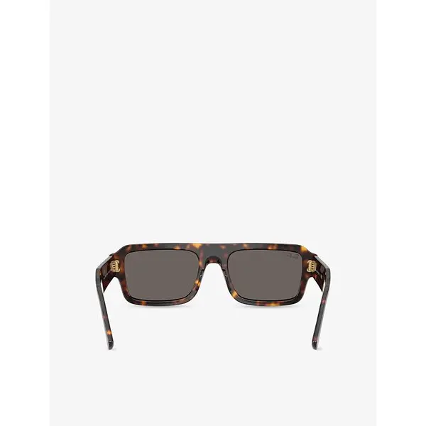 Ray-ban Rectangular Frame Tortoiseshell Acetate Sunglasses - Brown