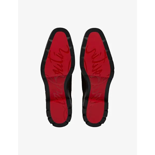 CHRISTIAN LOUBOUTIN Davisol Lion Flat Derby Shoes - Cafe