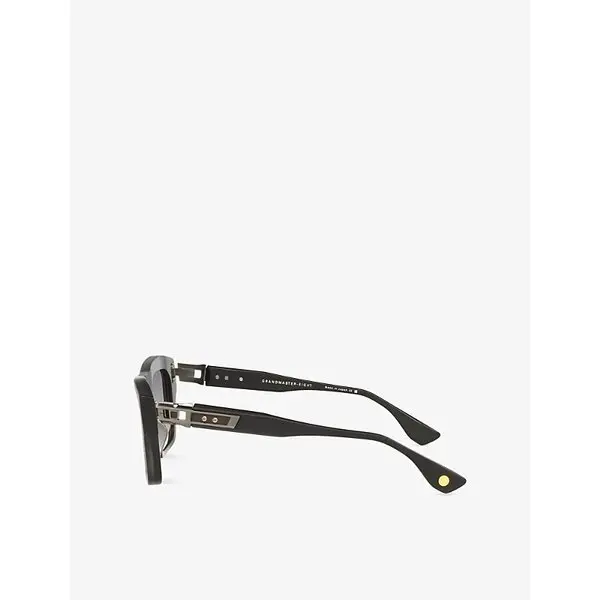 Dita Grandmaster-eight Rectangular-frame Acetate Sunglasses - Black